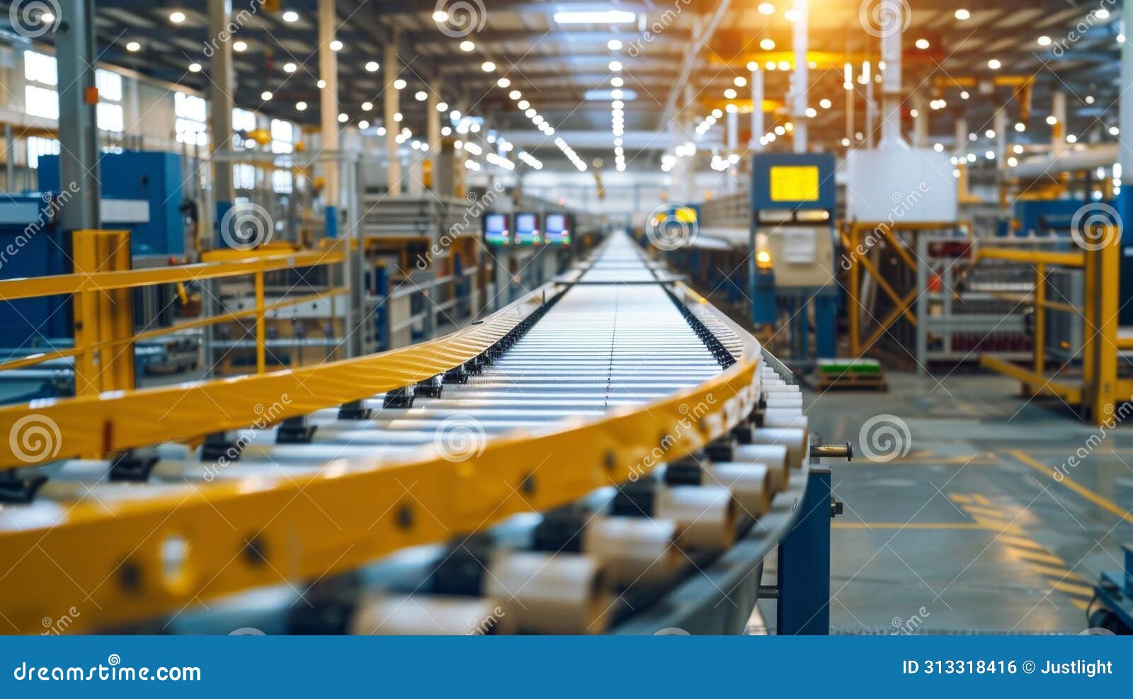 A Conveyor Belt System in a Factory with Multiple Stages of Assembly ...