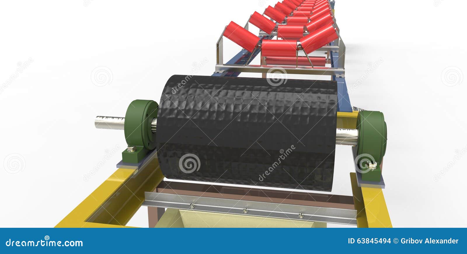 Conveyor Rollers With Different Types Of Packages Royalty-Free Stock ...