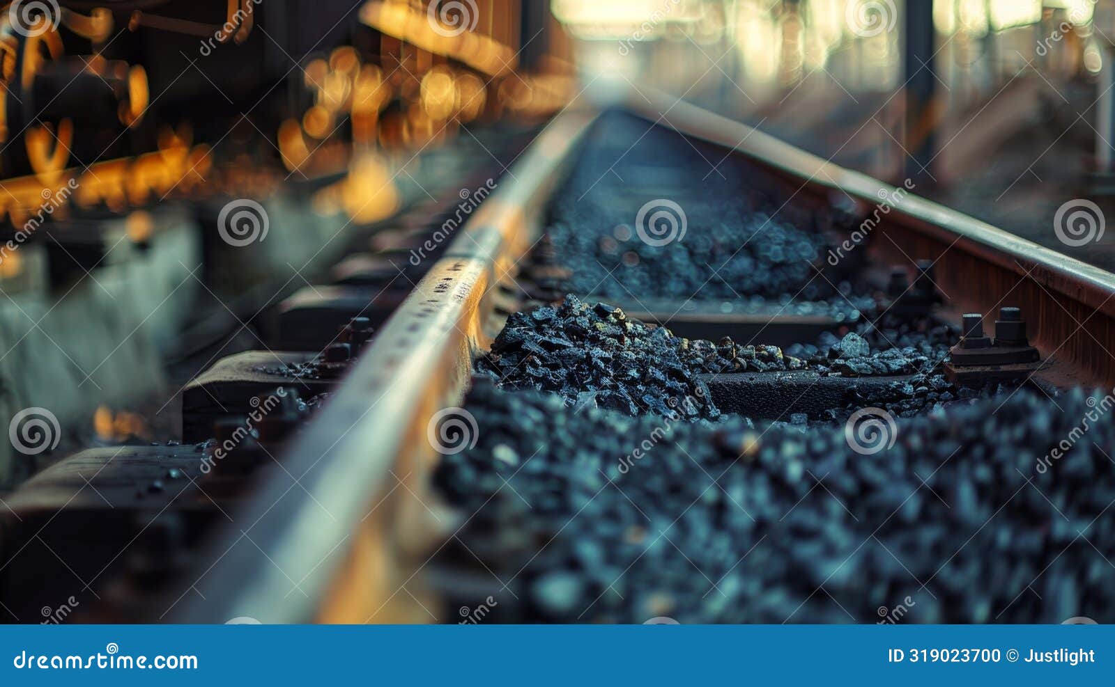 A Conveyor Belt Transporting Coal from a Mine To a Train Loading ...