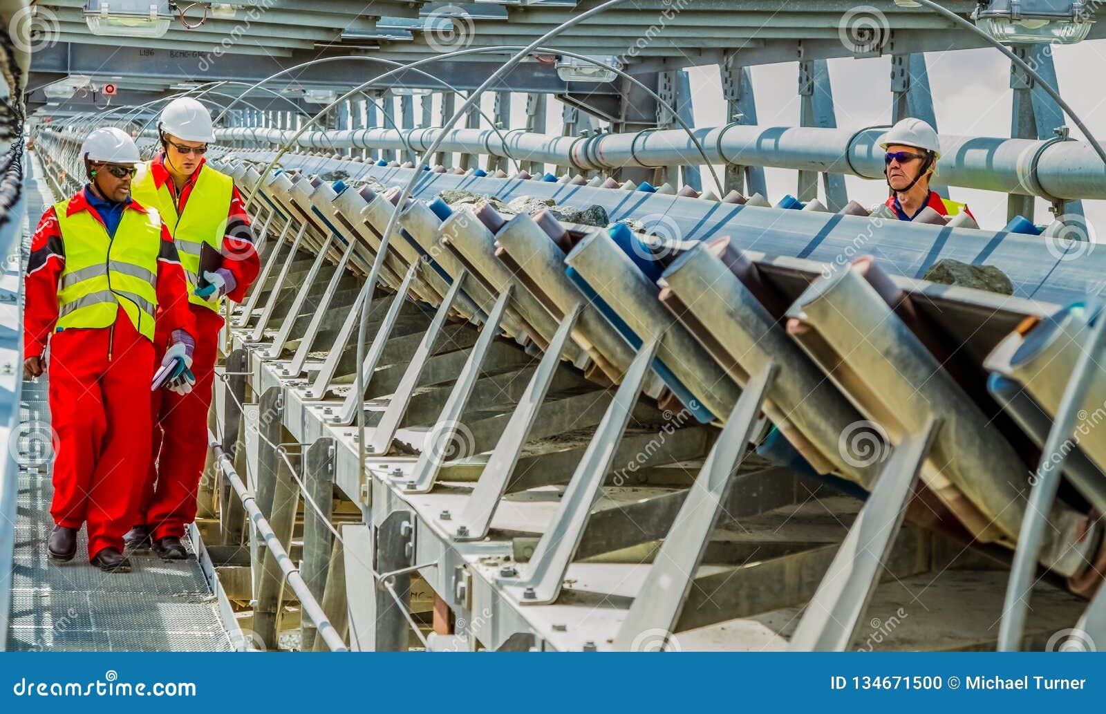 Conveyor Belt Transporting Platinum Ore for Processing with Mining ...