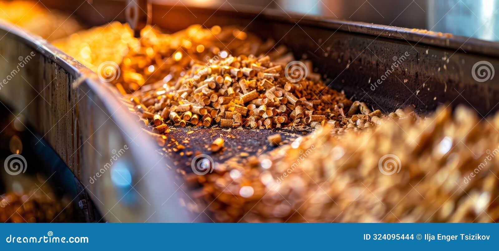 Conveyor Belt Transporting Sawdust into Wood Pellet Machine for ...