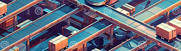 Conveyor Belts Efficiently Sorting Packages for Export in a Large ...