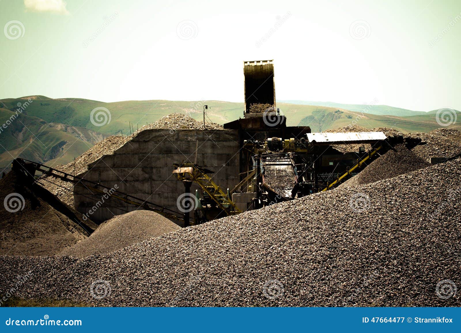 Conveyor Belts in Mine. Tinted Stock Image - Image of factory, plant ...