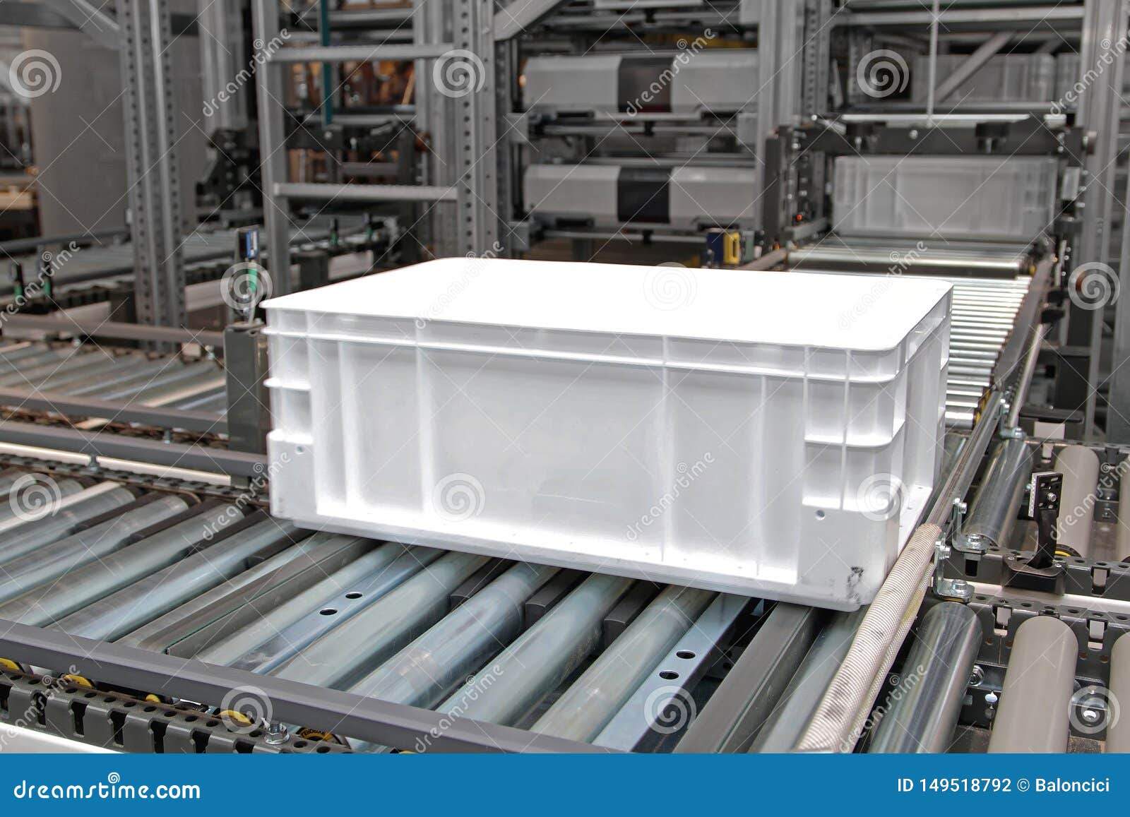 Conveyor Box stock photo. Image of distribution, warehouse - 149518792