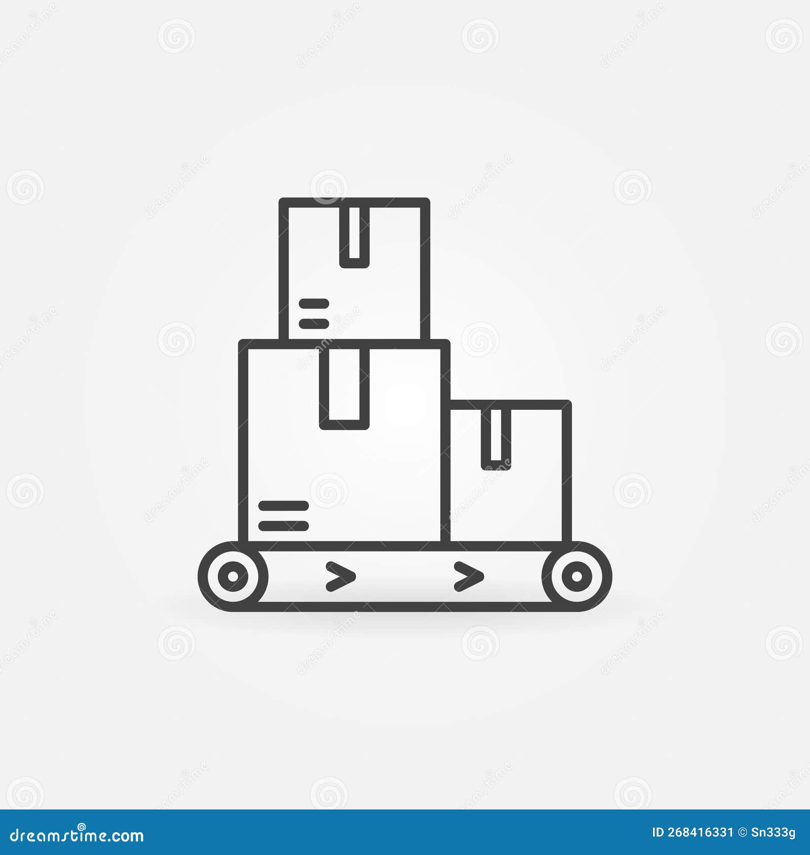Conveyor With Boxes Vector Logistics Concept Outline Icon Or Sign ...
