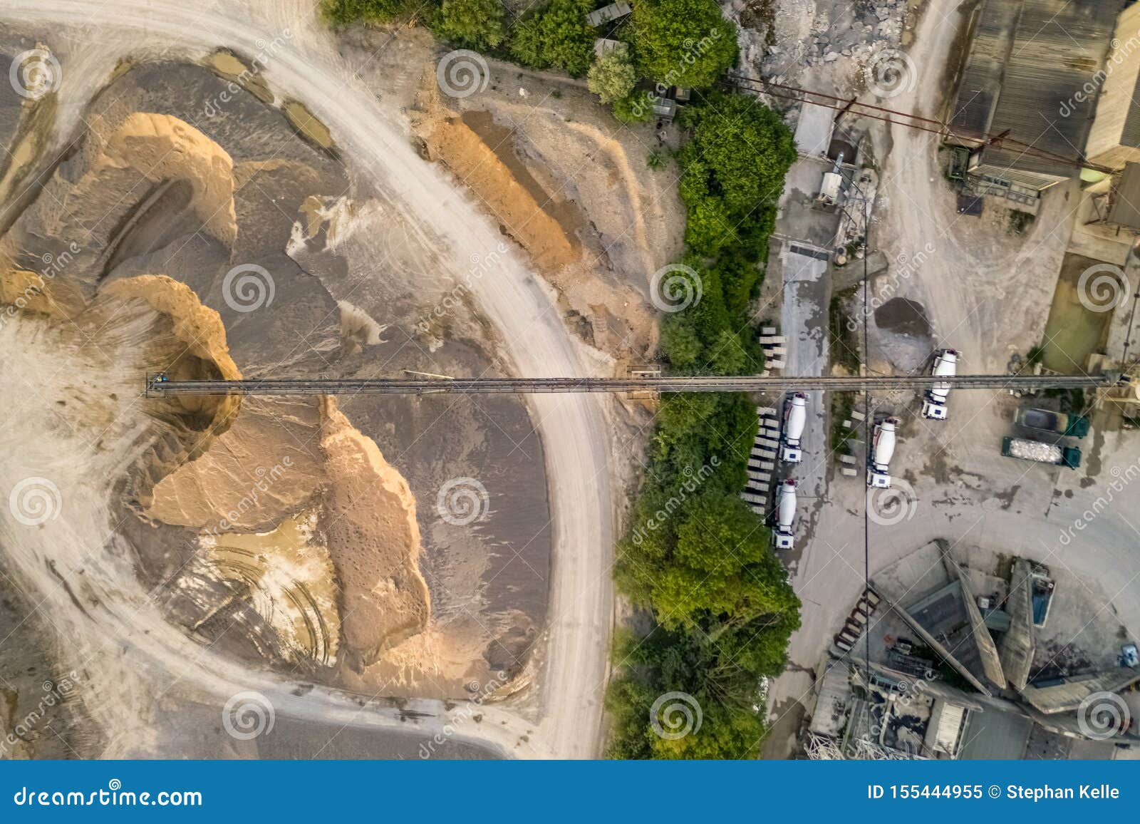 A Conveyor Bridge Straight from Above, Captured by a Drone Stock Image ...