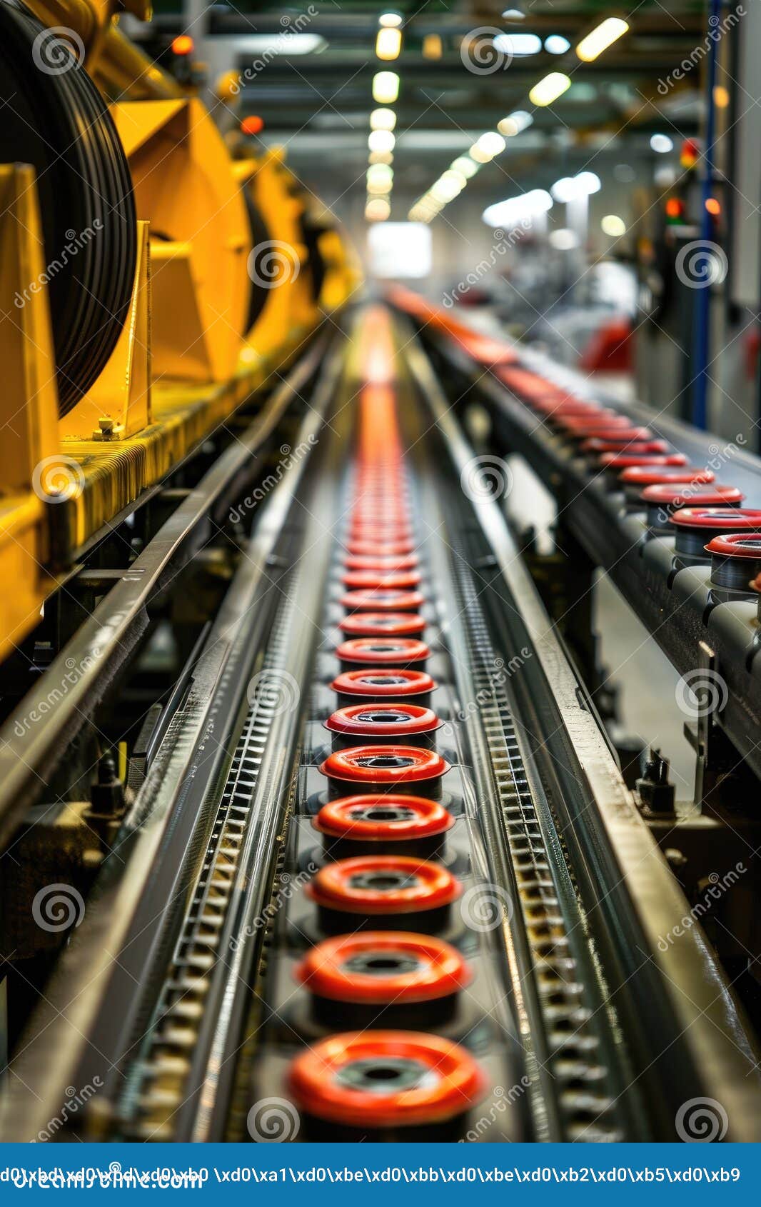 Conveyor with Car Spare Parts. Selective Focus Stock Illustration ...