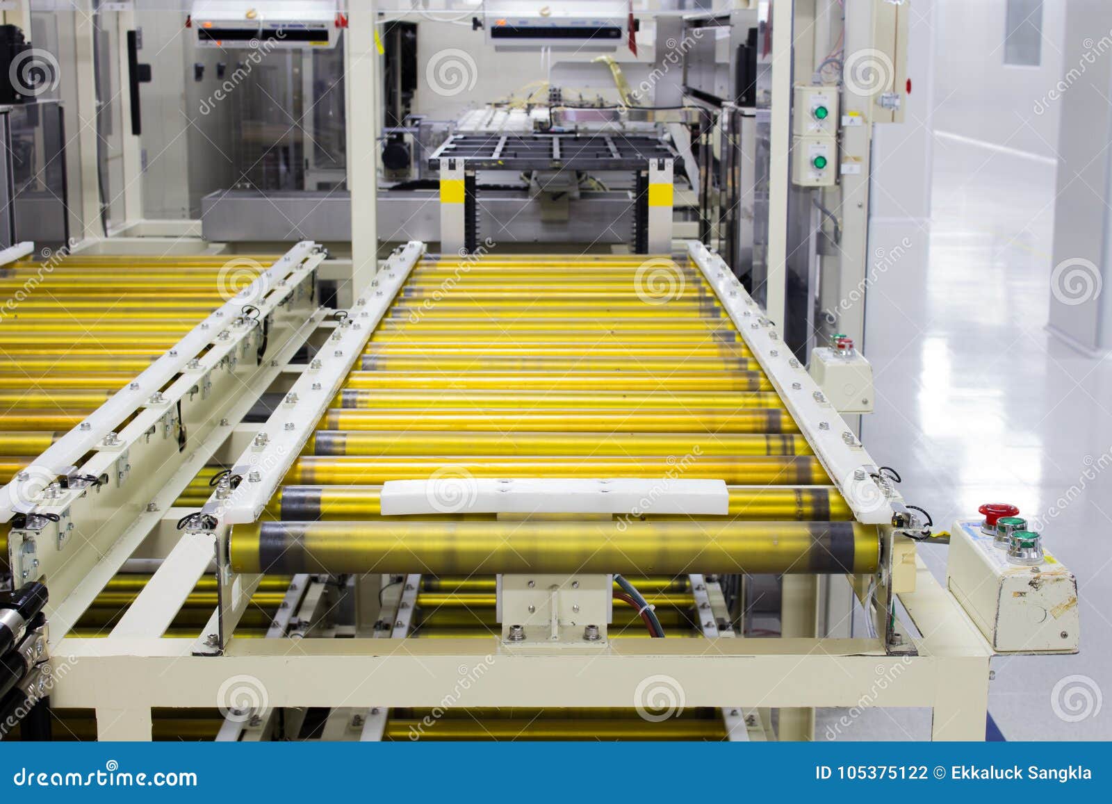 The Conveyor Chain, and Conveyor Belt on Production Line in Clean Room ...