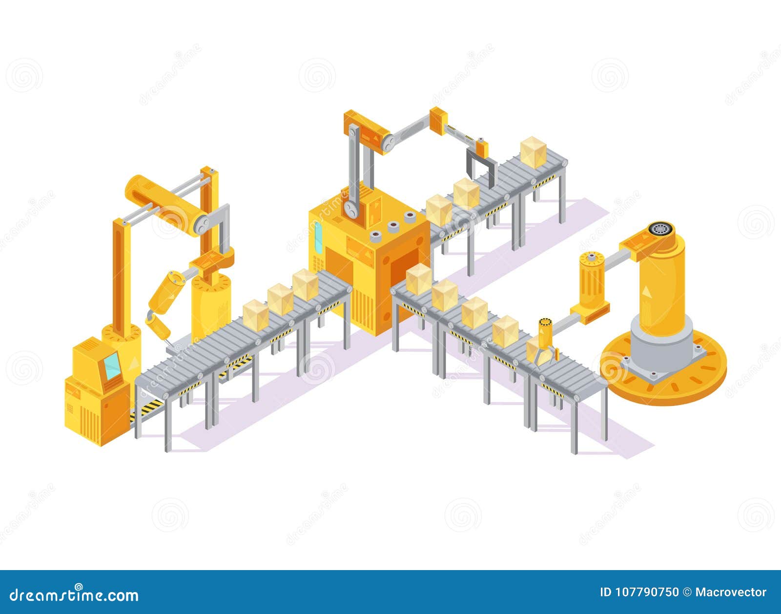 Conveyor Equipment Isometric Composition Stock Vector - Illustration of ...