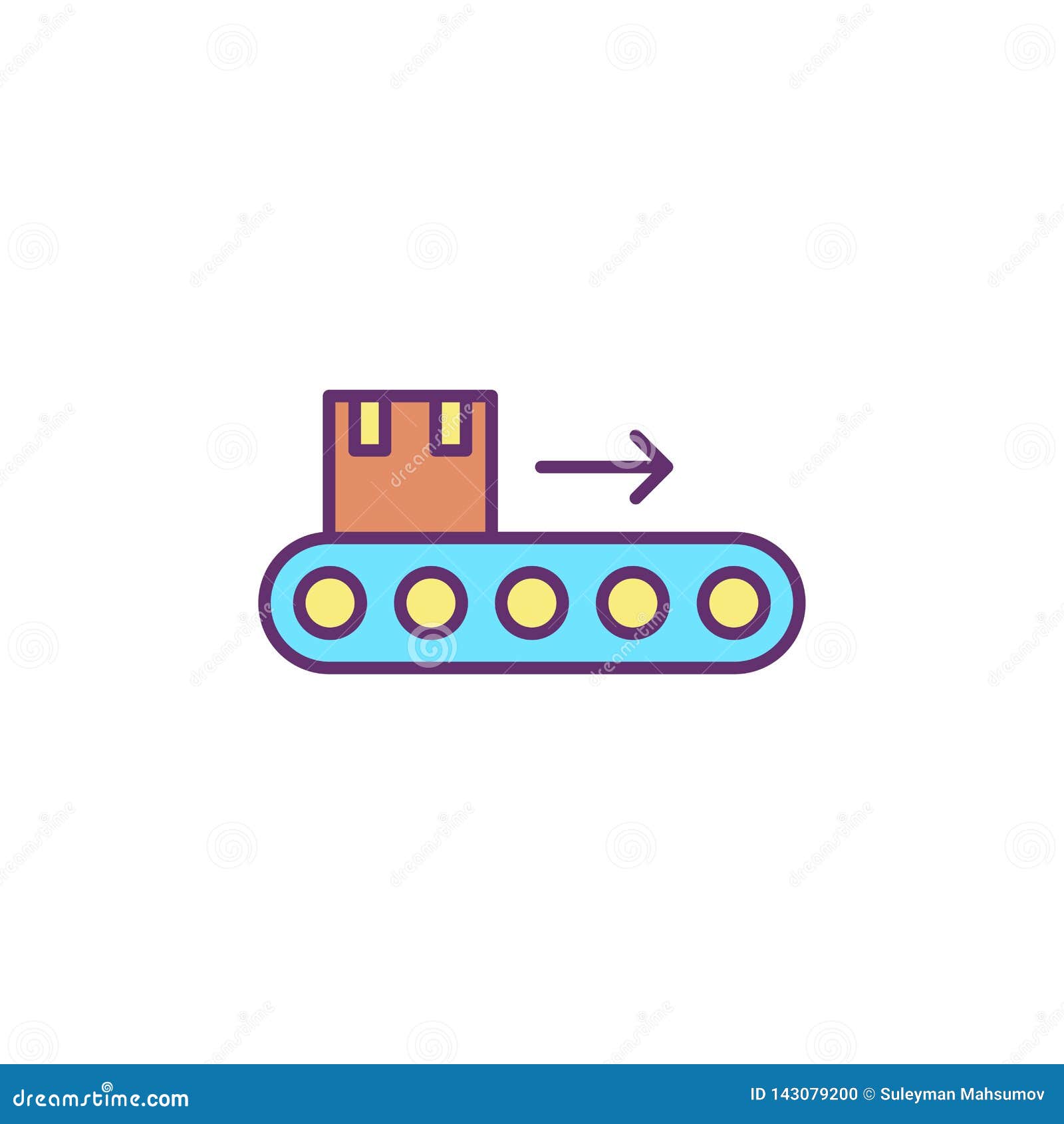 Conveyor Flat Vector Icon Sign Symbol Stock Vector - Illustration of ...