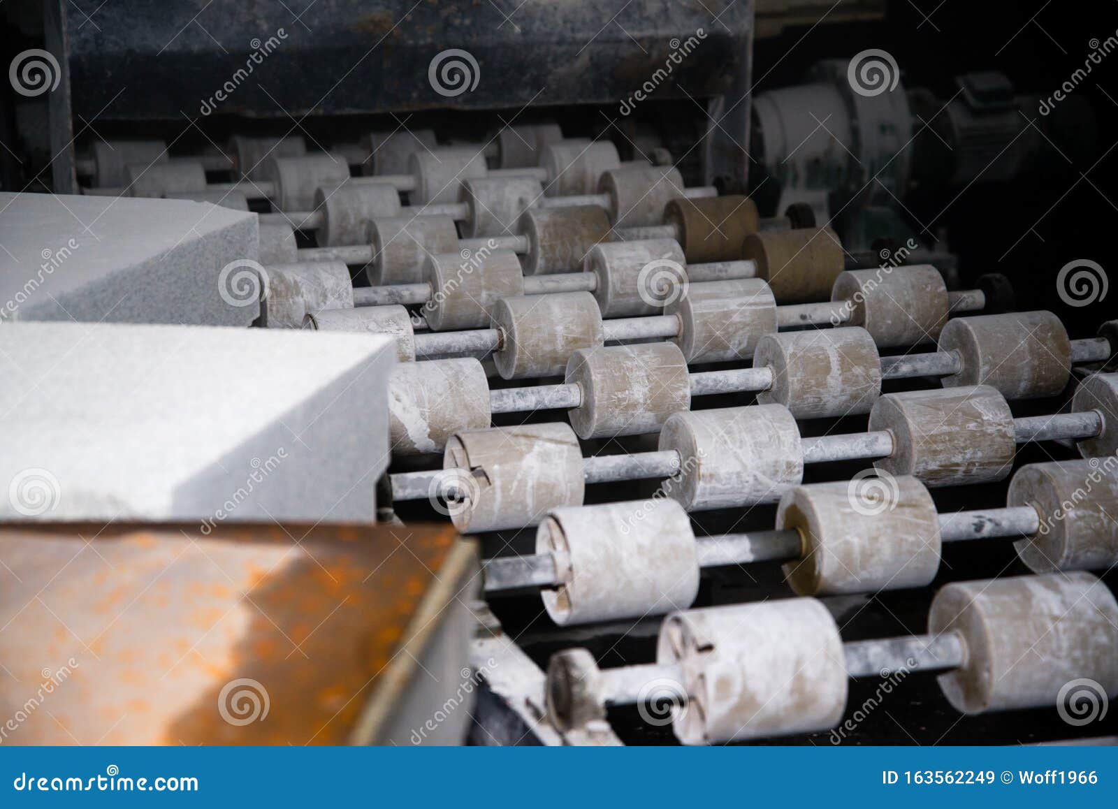 Conveyor on the Grinding Machine. Rollers on the Rolling Mill Stock ...