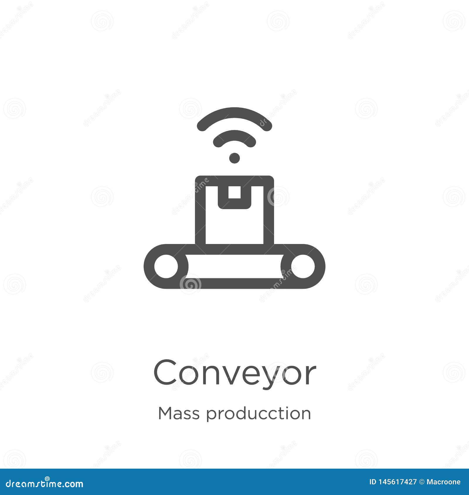 Conveyor Icon Vector from Mass Producction Collection. Thin Line ...