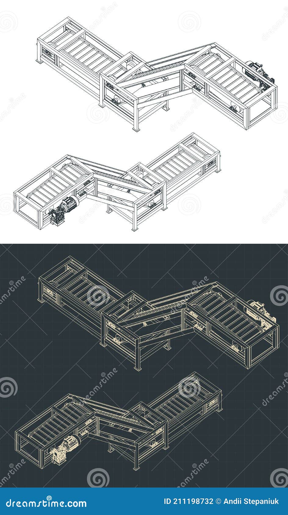 Conveyor Isometric Drawings Stock Vector - Illustration of manufacture ...
