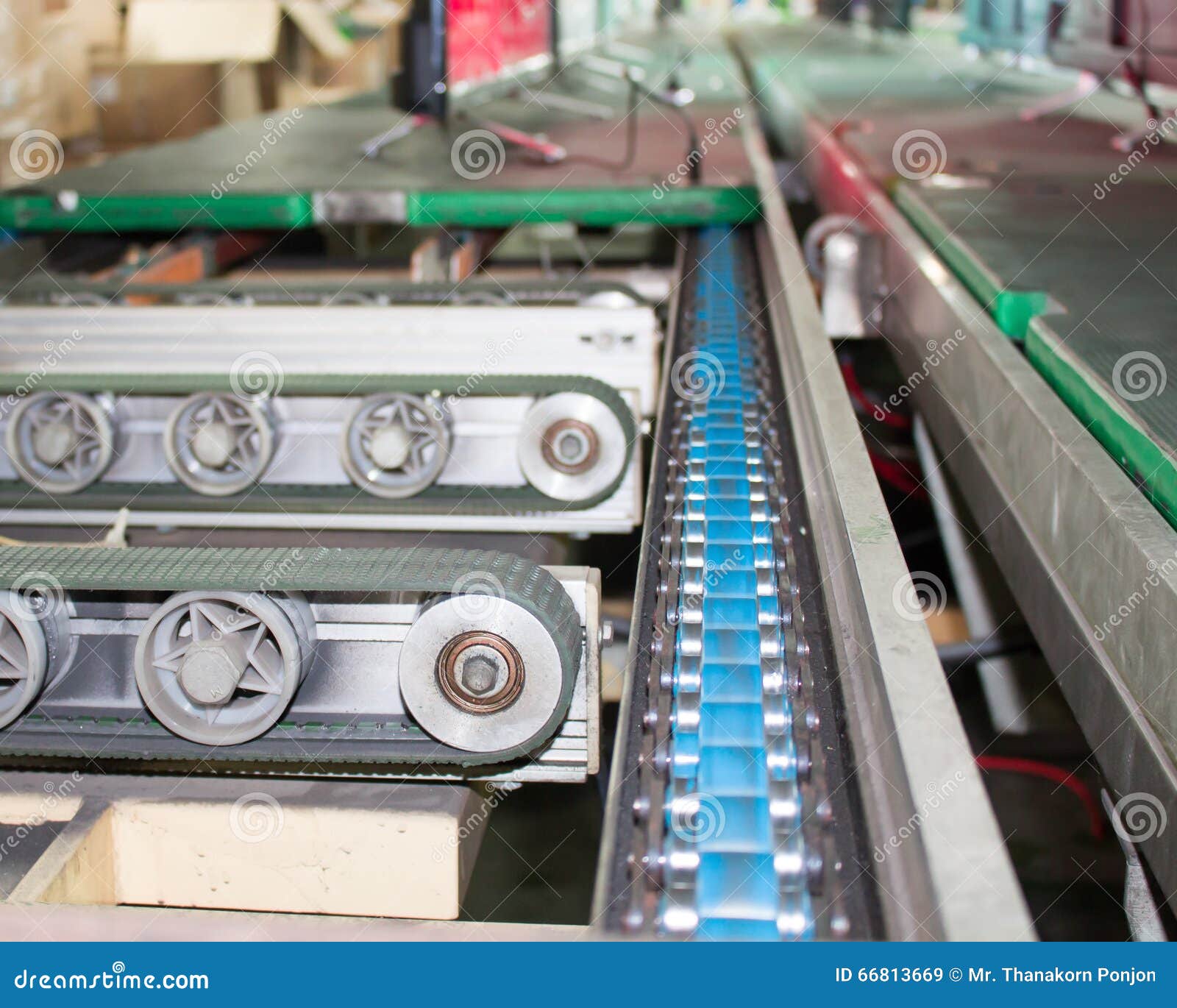 Conveyor line stock image. Image of machine, plastic - 66813669