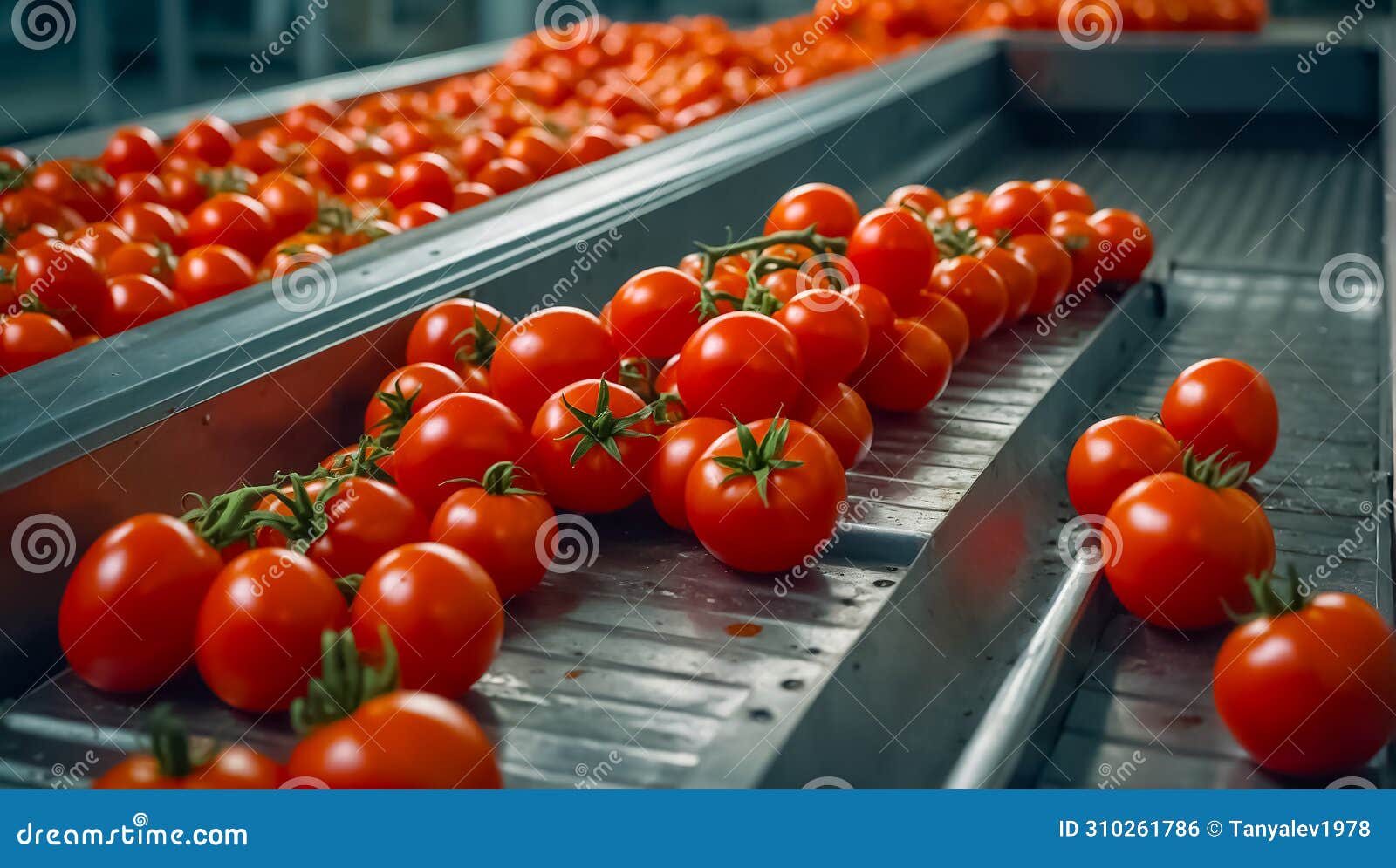 Conveyor Line with Fresh Tomatoes Process Business Stock Illustration ...