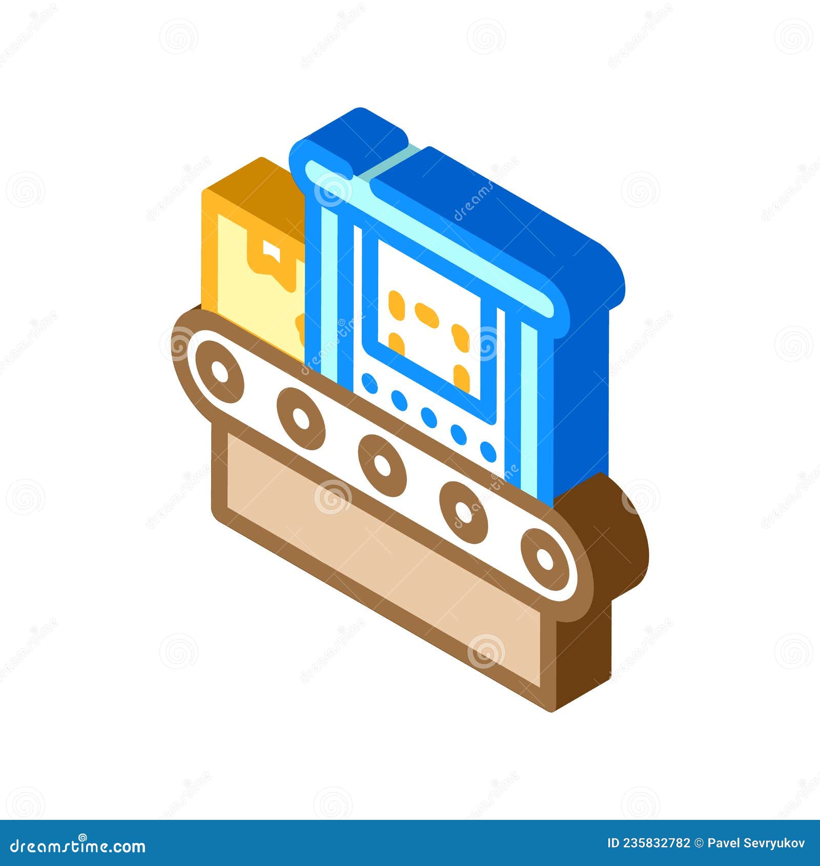 Conveyor Line Isometric Icon Vector Illustration Stock Vector ...