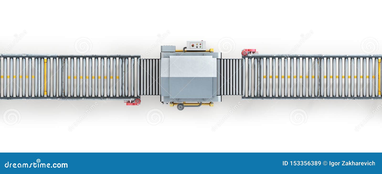 Conveyor Line on a White Background. Stock Illustration - Illustration ...