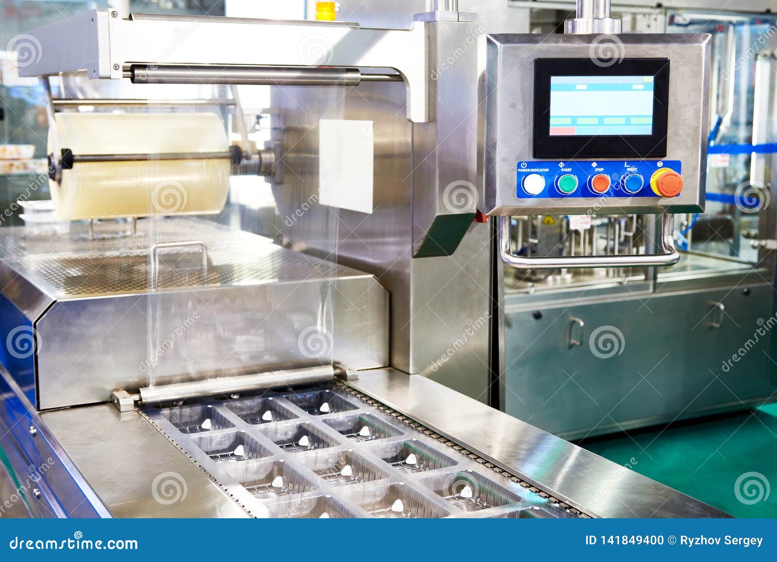 Conveyor for Packing Plastic Containers Stock Photo - Image of ...