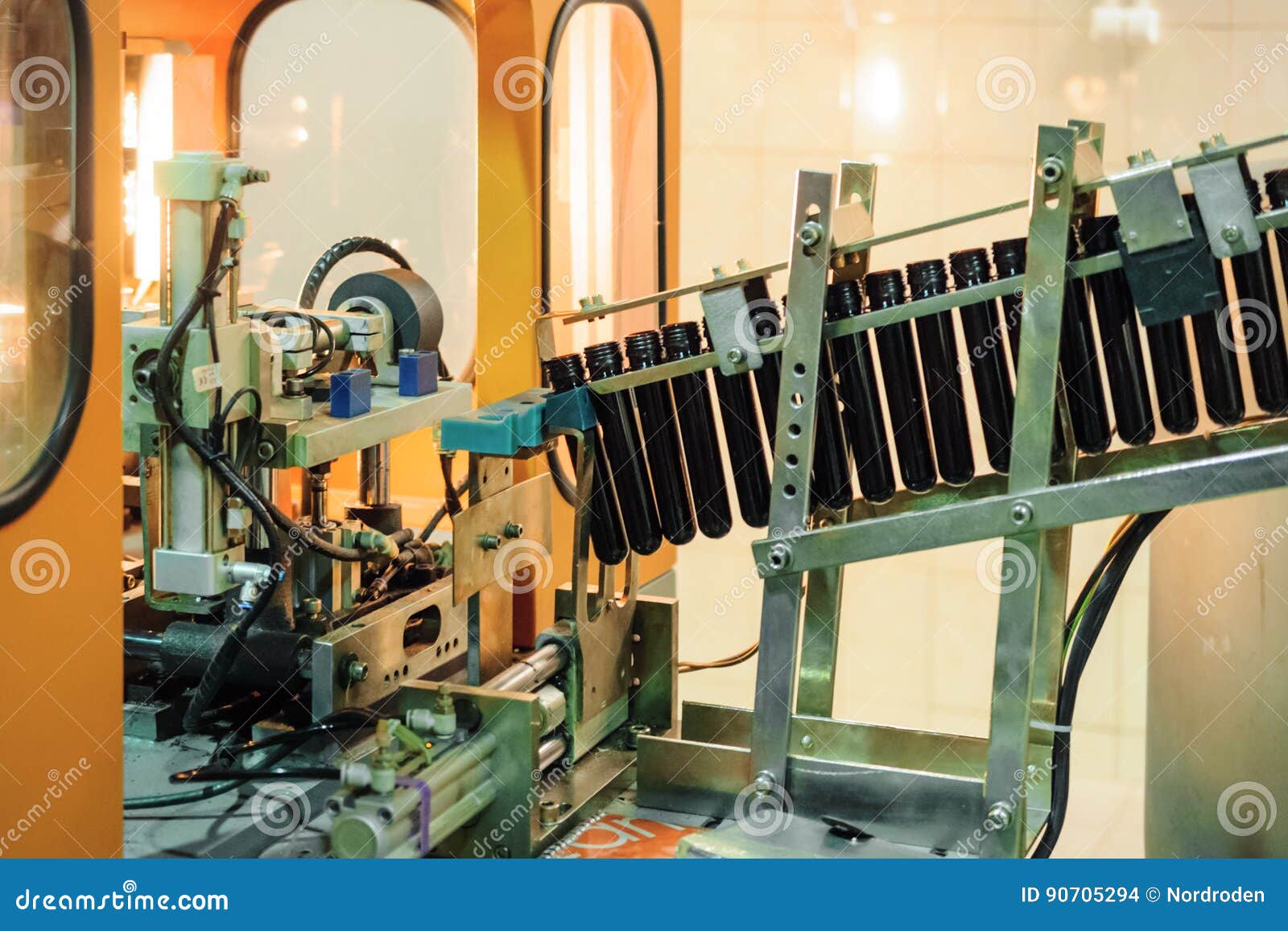 Conveyor for Preforms Blowing Machine Stock Photo - Image of technology ...
