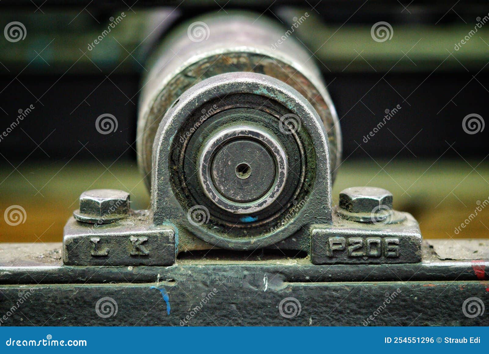 Conveyor roller bearing stock photo. Image of closeup - 254551296