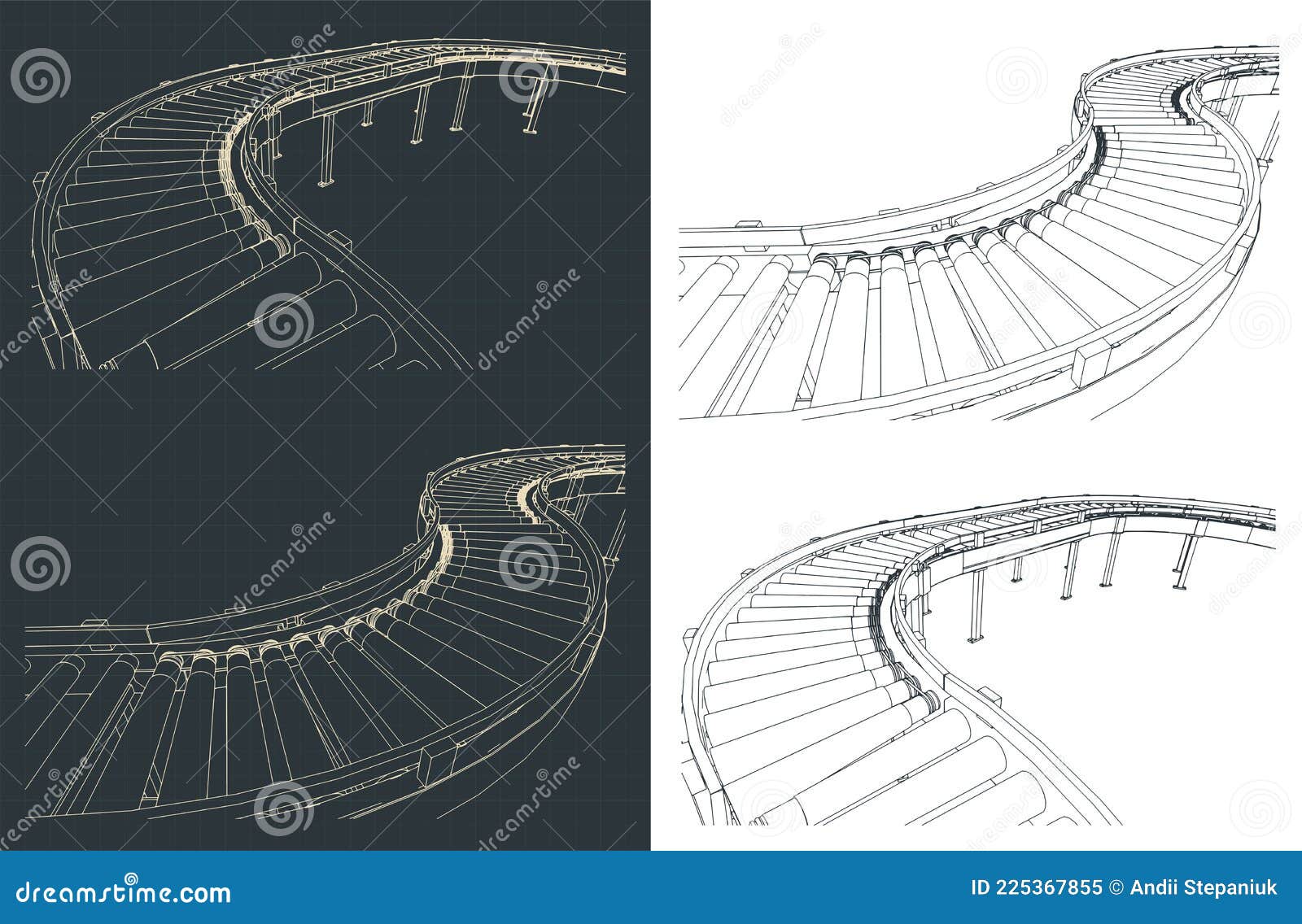 Conveyor Roller Line Drawings Stock Vector - Illustration of delivery ...