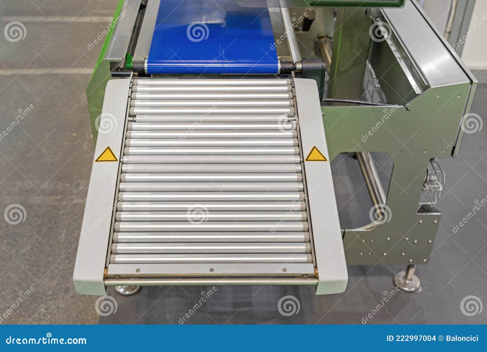 Conveyor Rollers Machine stock photo. Image of belt - 222997004