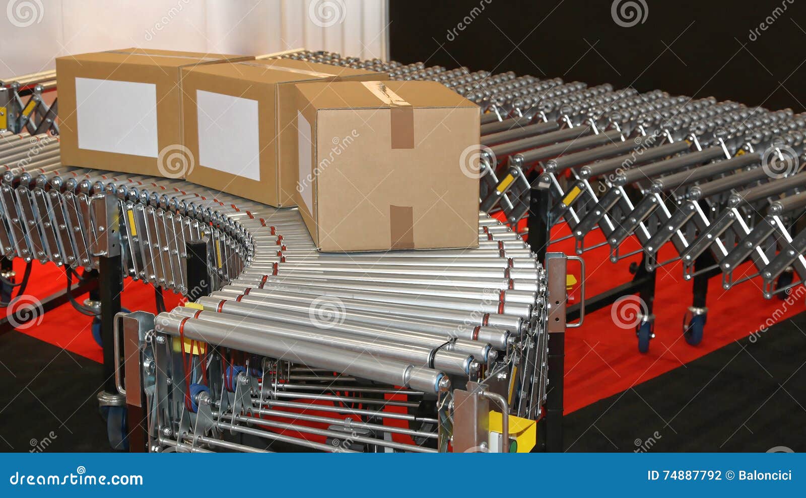 Conveyor Rollers stock photo. Image of machinery, transport - 74887792