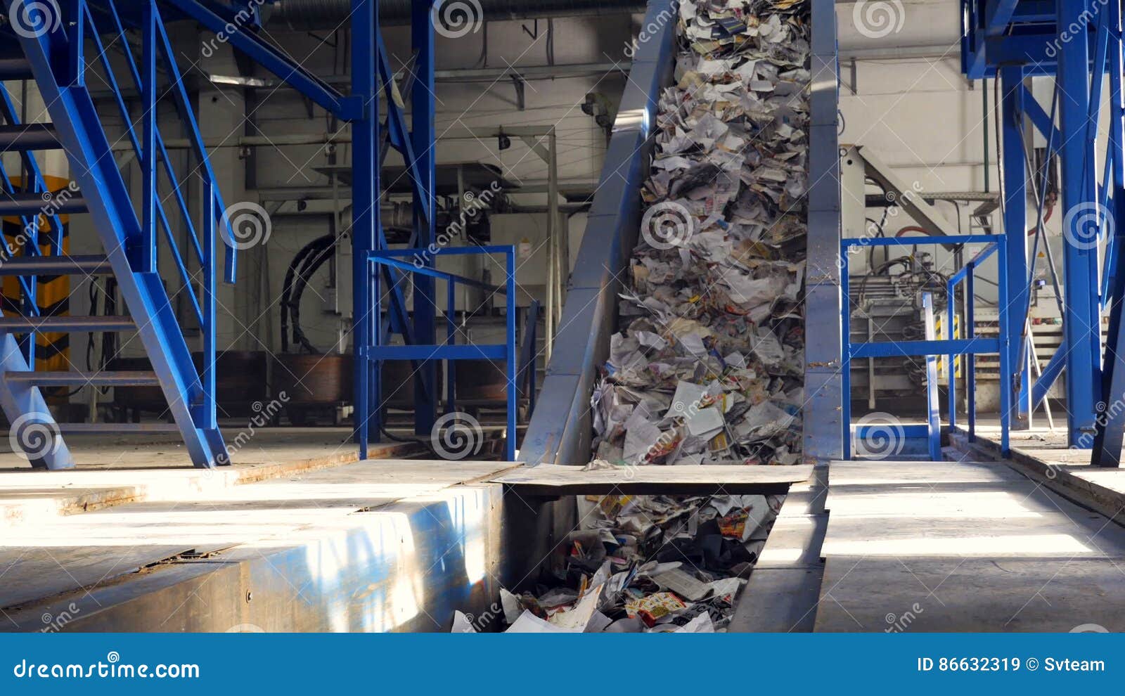 Conveyor for Sorting Garbage. Paper on the Sorting Conveyor. Waste ...