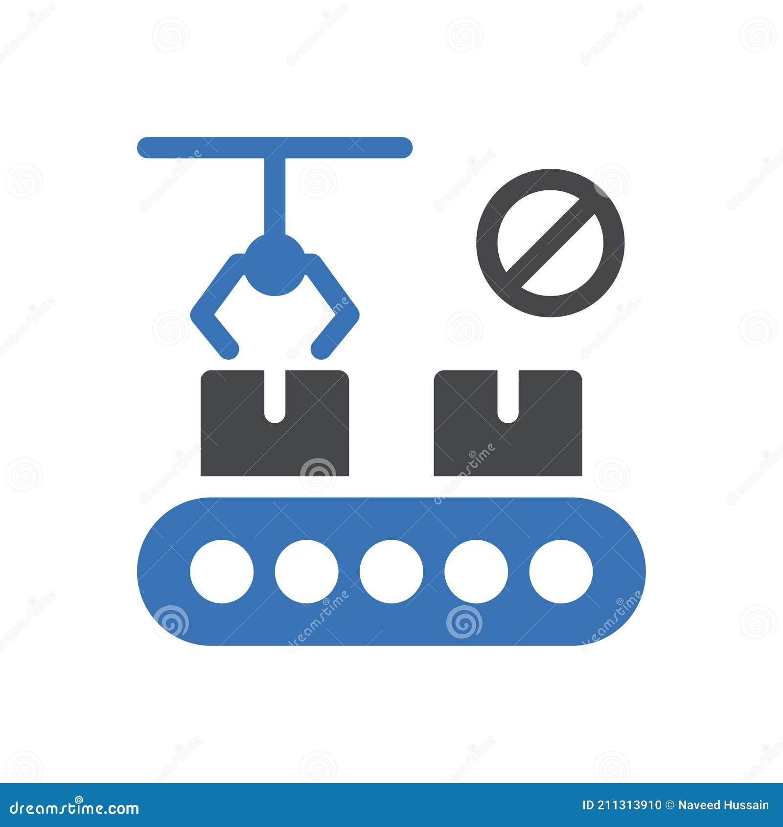 Conveyor stop stock vector. Illustration of detailed - 211313910