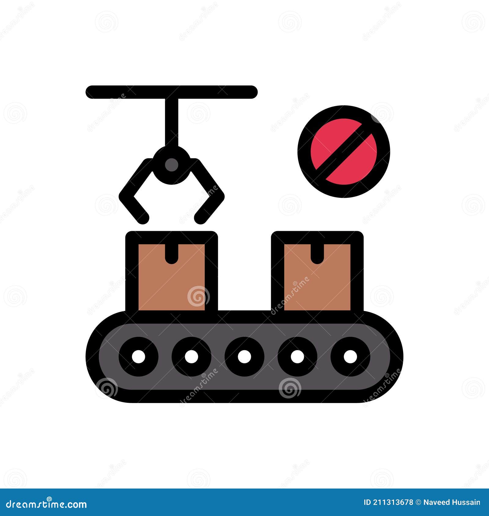 Conveyor stop stock vector. Illustration of object, airport - 211313678