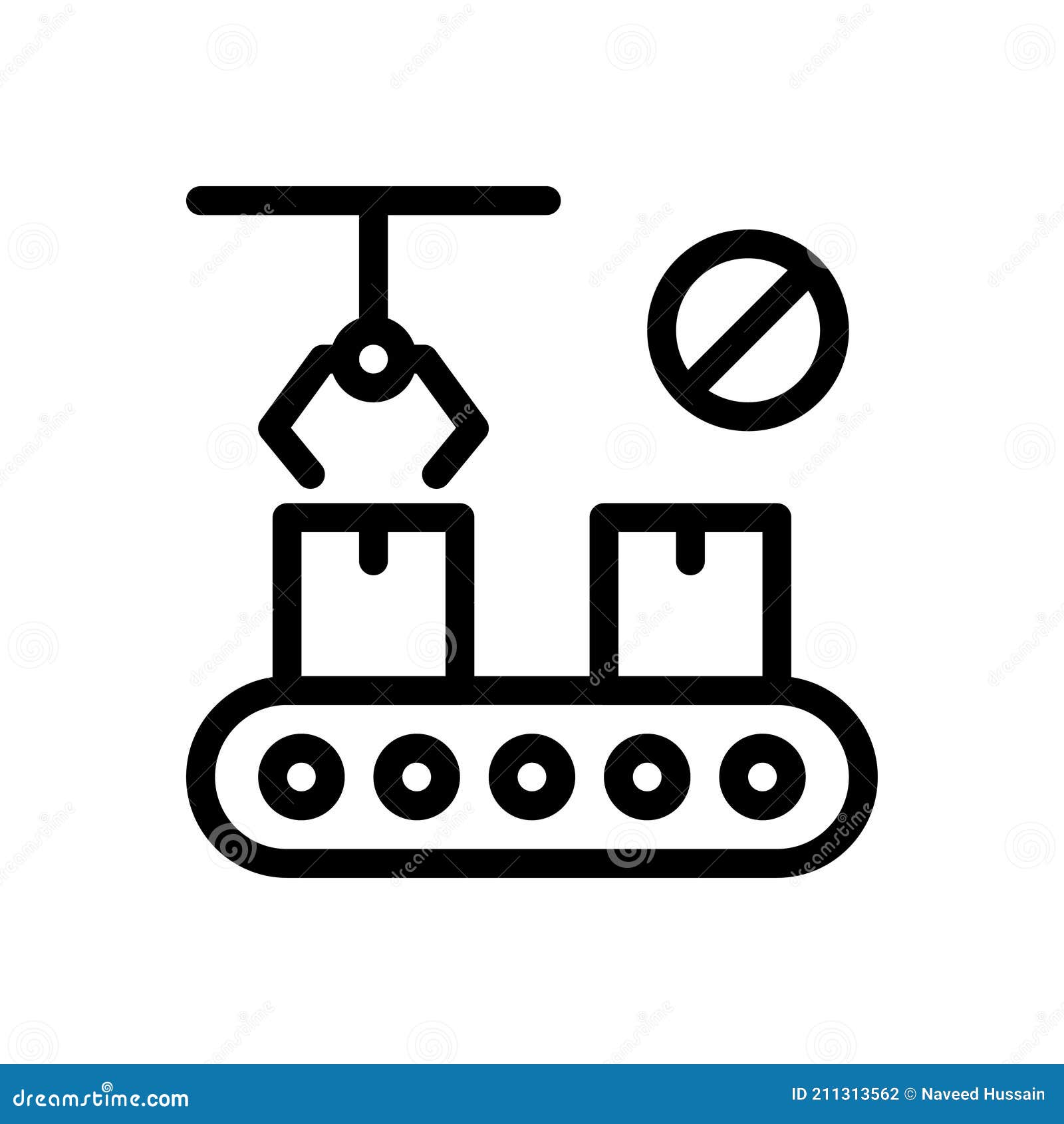 Conveyor stop stock vector. Illustration of style, reclaim - 211313562