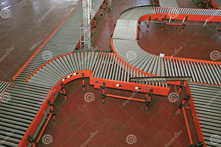 Conveyor System Aerial View Stock Image - Image of rollers, conveyor ...