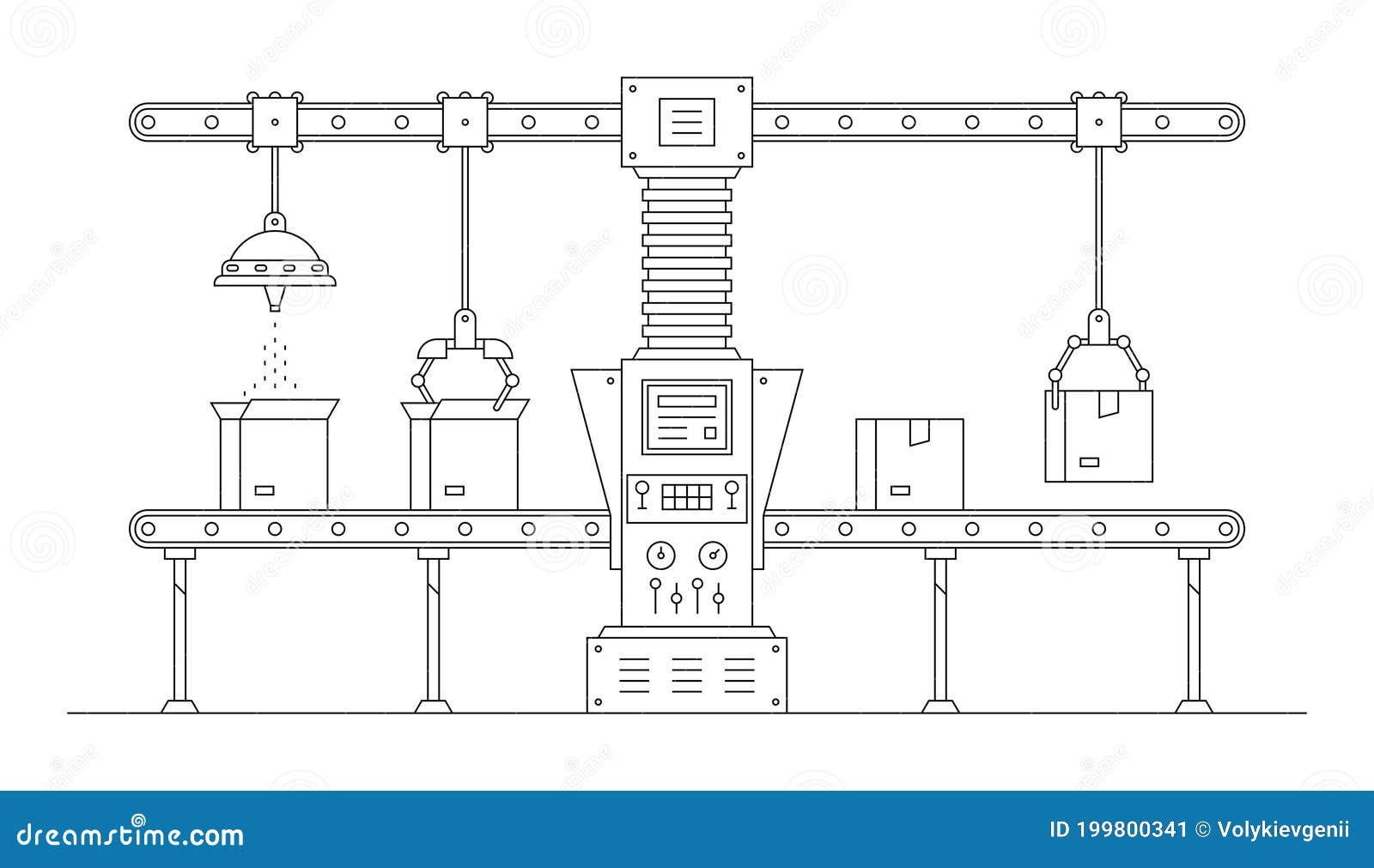 Conveyor System Isometric Illustration Cartoon Vector | CartoonDealer ...