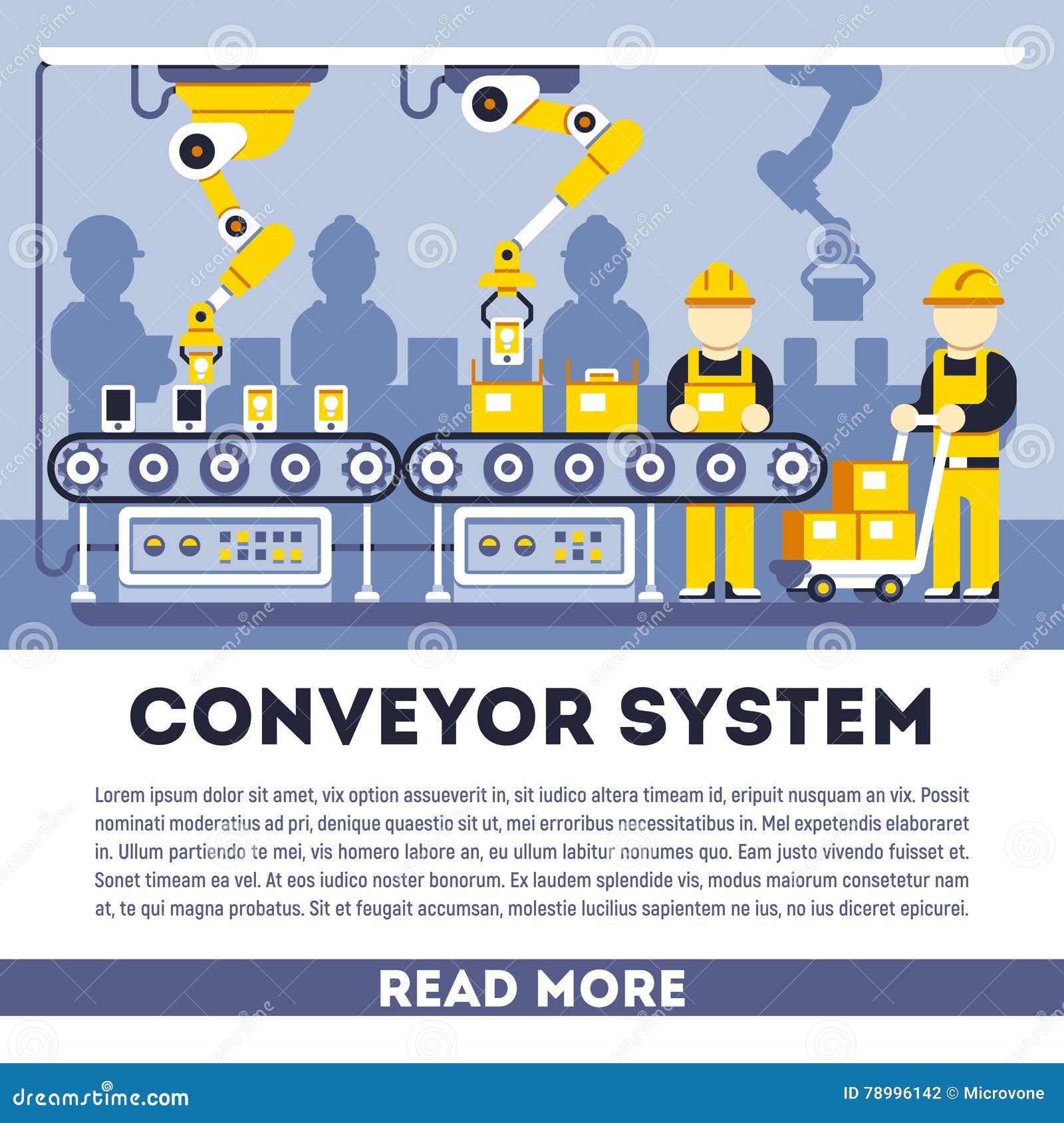 Conveyor System Isometric Illustration Cartoon Vector | CartoonDealer ...