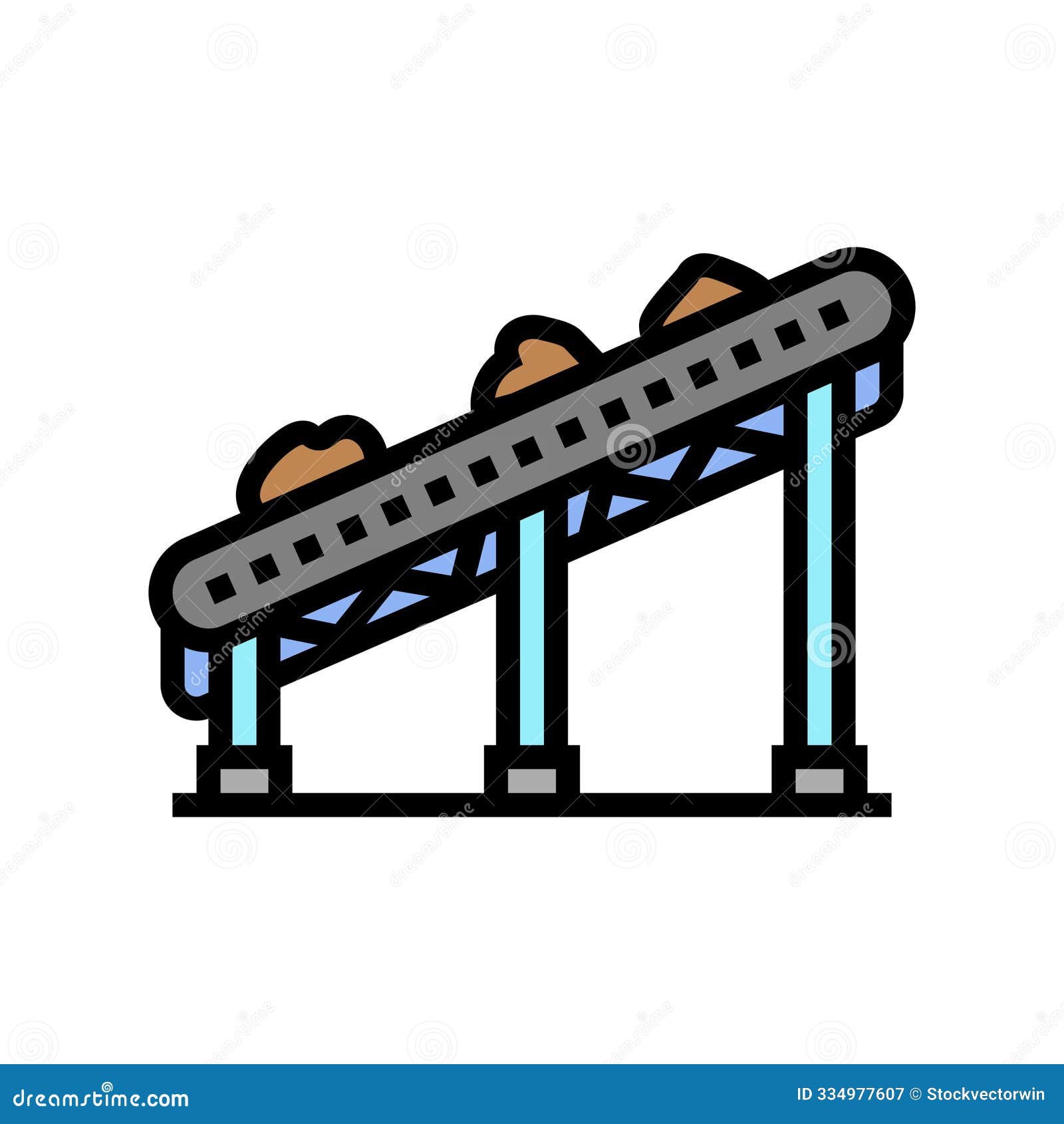 Conveyor System Mining Icon Doodle Illustration | CartoonDealer.com ...