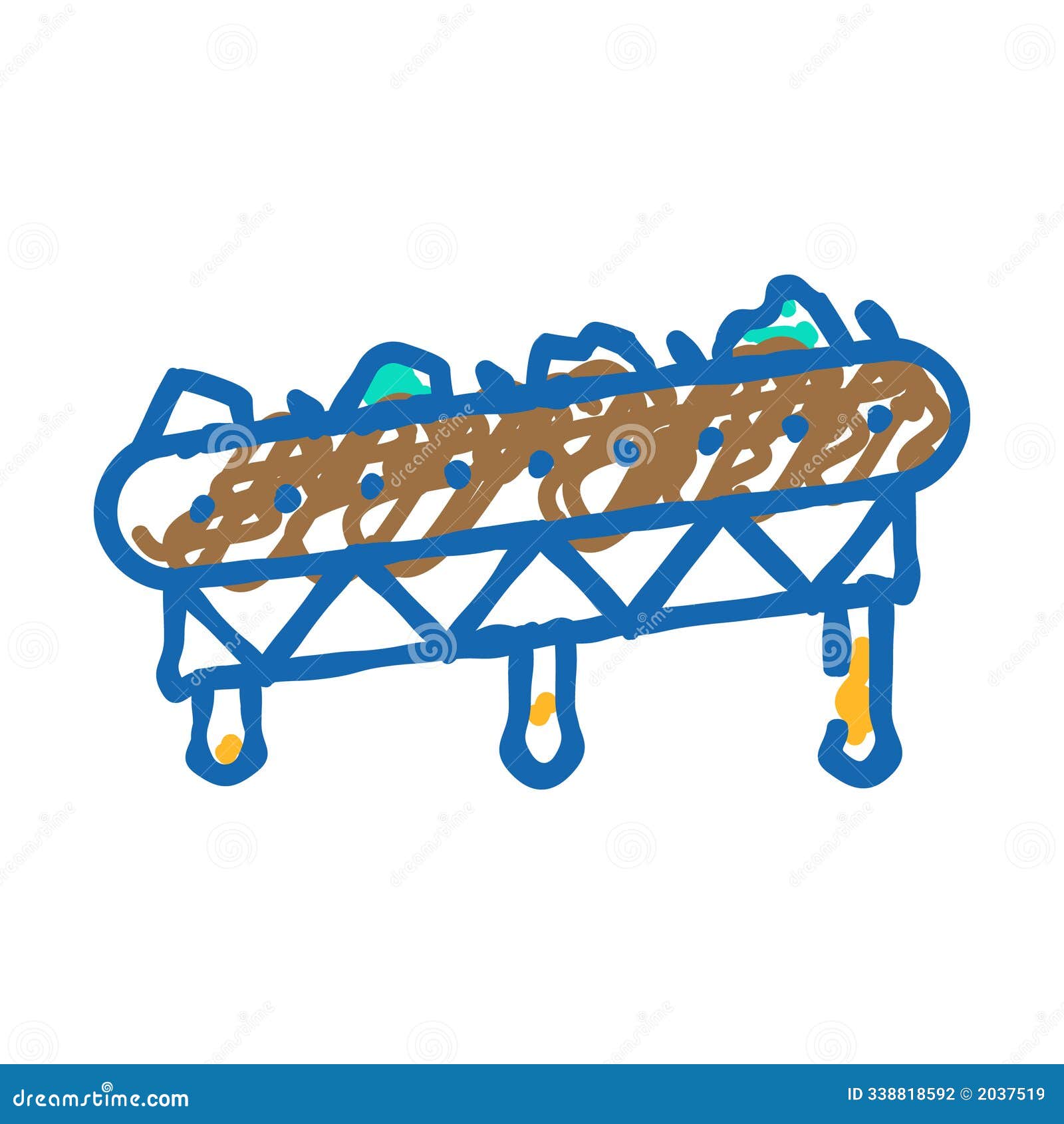 Conveyor System Mining Icon Doodle Illustration Stock Vector ...