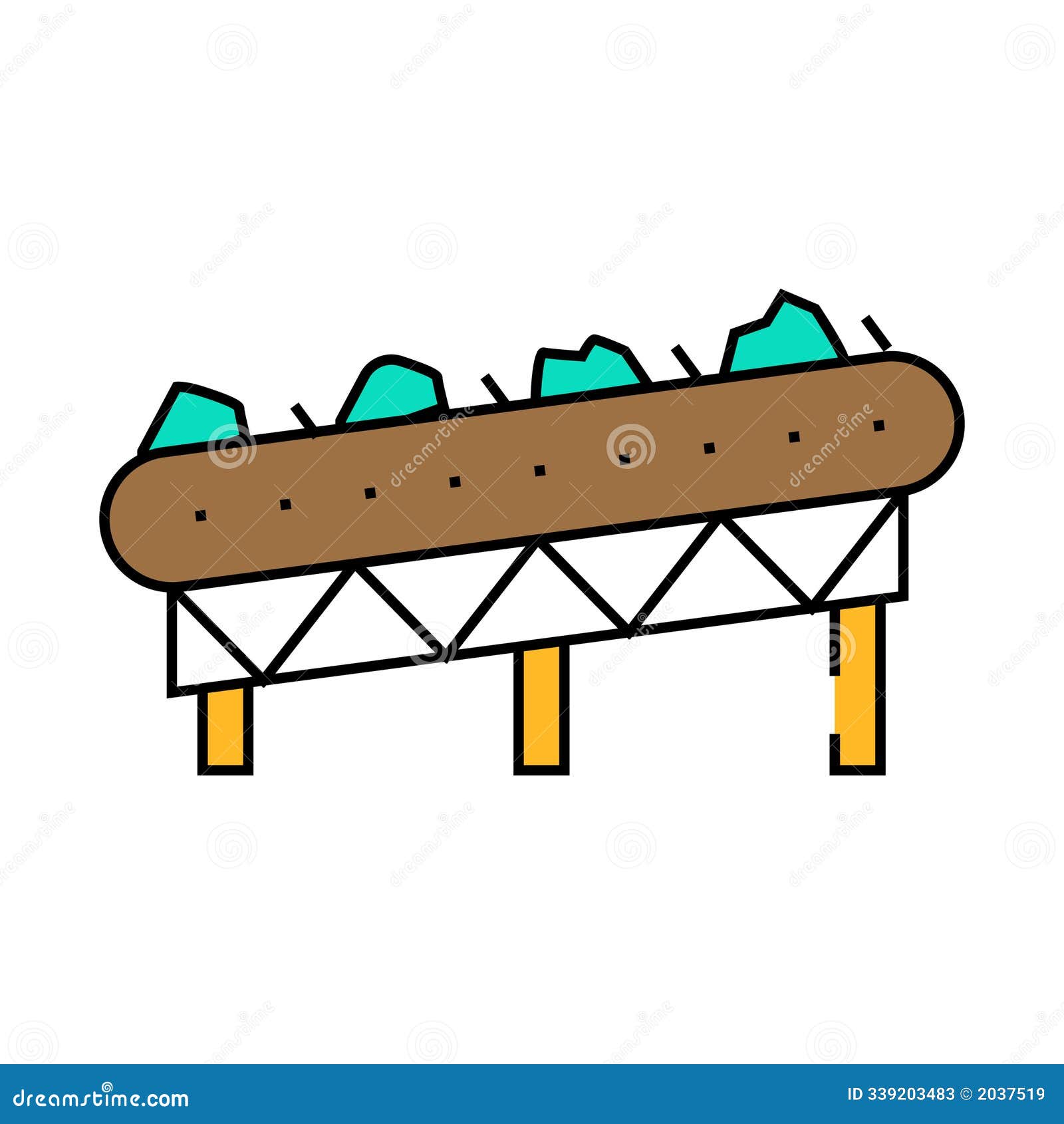 Conveyor System Mining Icon Doodle Illustration | CartoonDealer.com ...