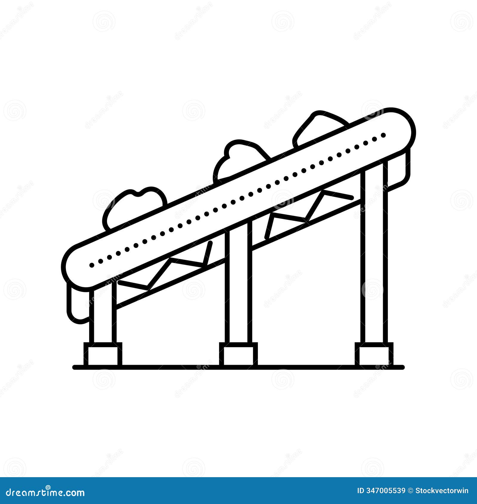 Conveyor System Mining Line Icon Vector Illustration Stock Illustration ...