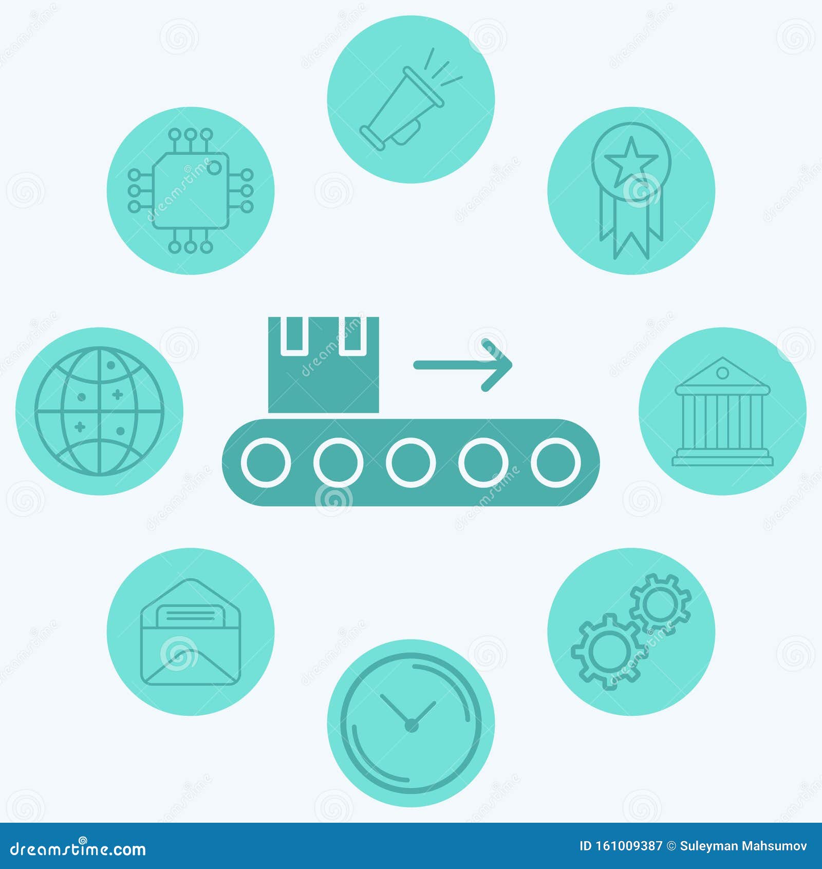 Conveyor Vector Icon Sign Symbol Stock Illustration - Illustration of ...
