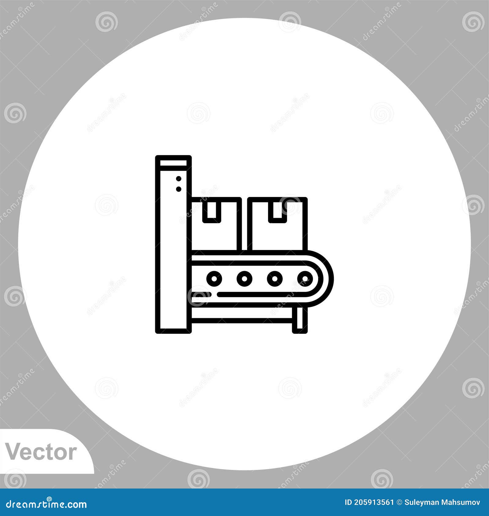 Conveyor Vector Icon Sign Symbol Stock Vector - Illustration of icons ...
