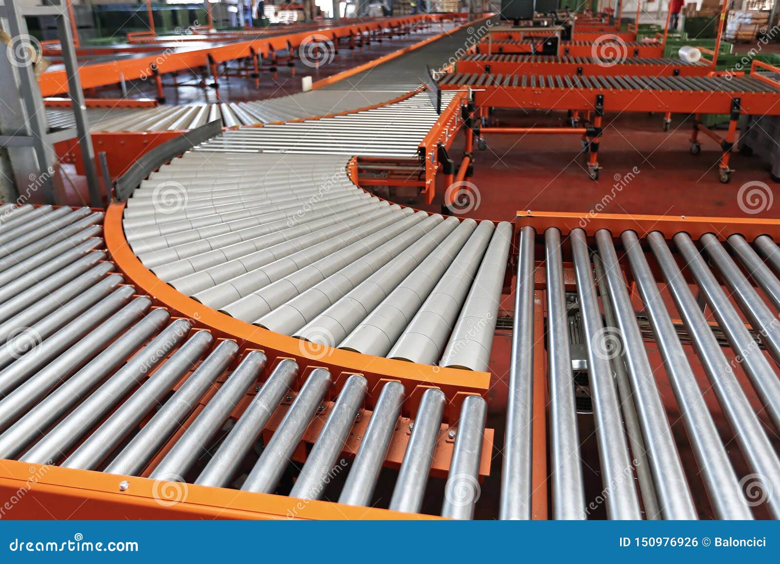 Conveyors Rollers Sorting stock photo. Image of conveyor - 150976926