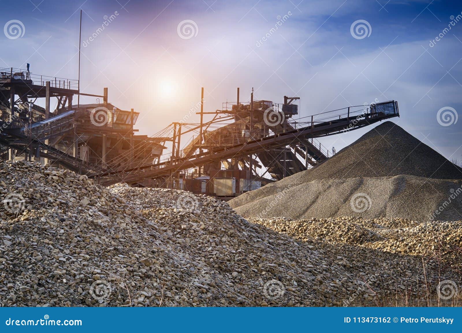Stone quarry stock photo. Image of industrial, engineering - 113473162
