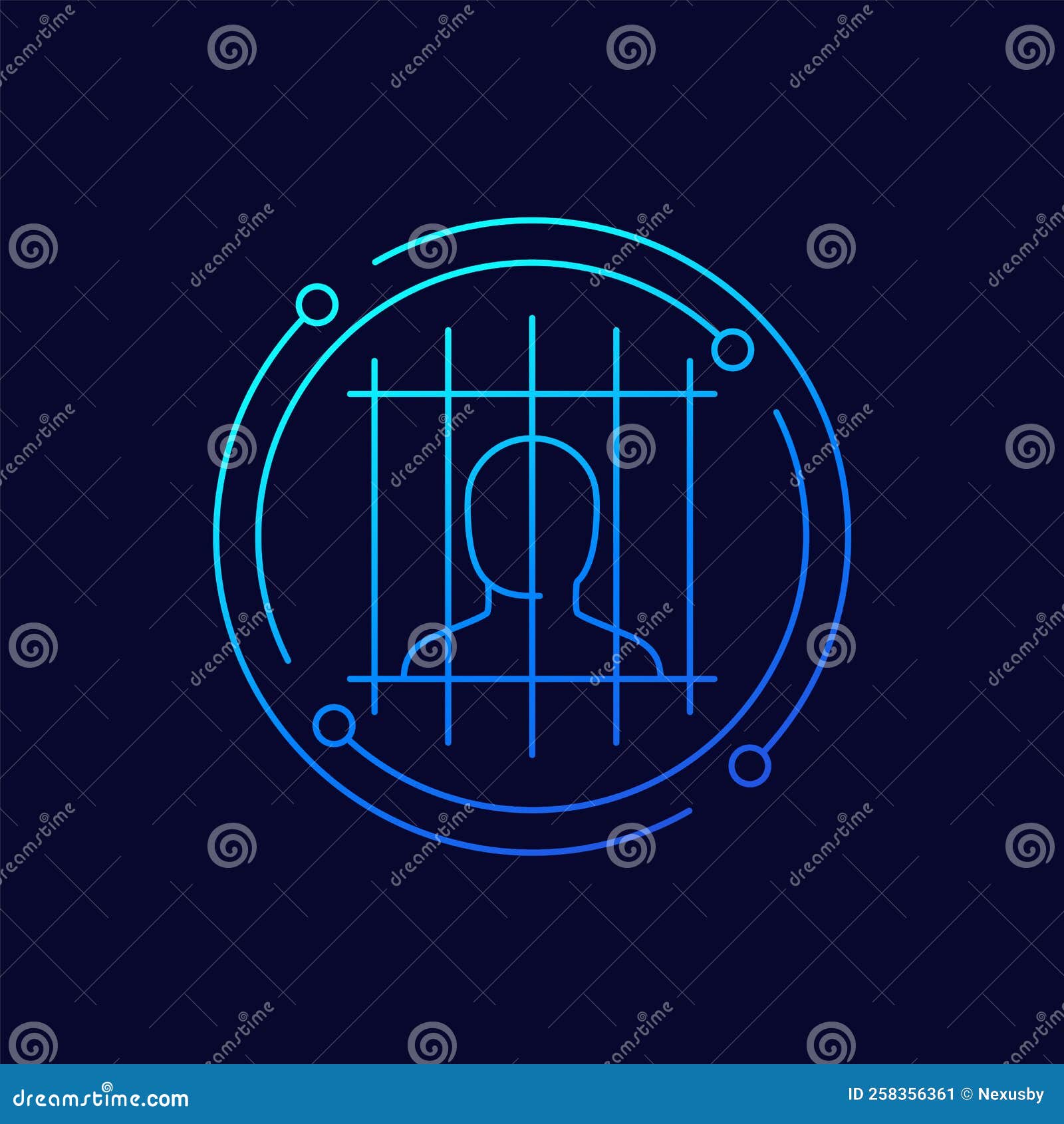 Convicted or Inmate Line Vector Icon Stock Vector - Illustration of ...