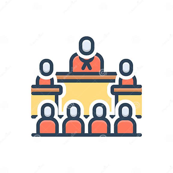 Color Illustration Icon for Conviction, Judgment and Guilty Stock ...