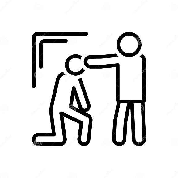 Black Line Icon for Convince, Persuade and Satisfy Stock Vector ...