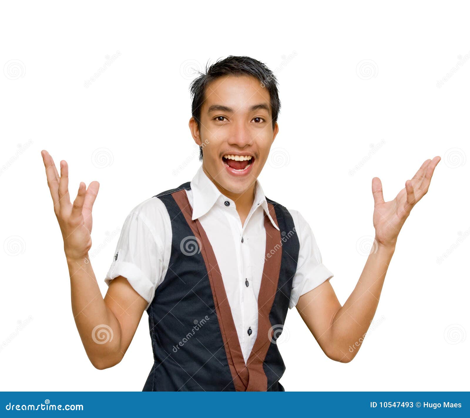 Convincing Asian salesman stock image. Image of happy - 10547493