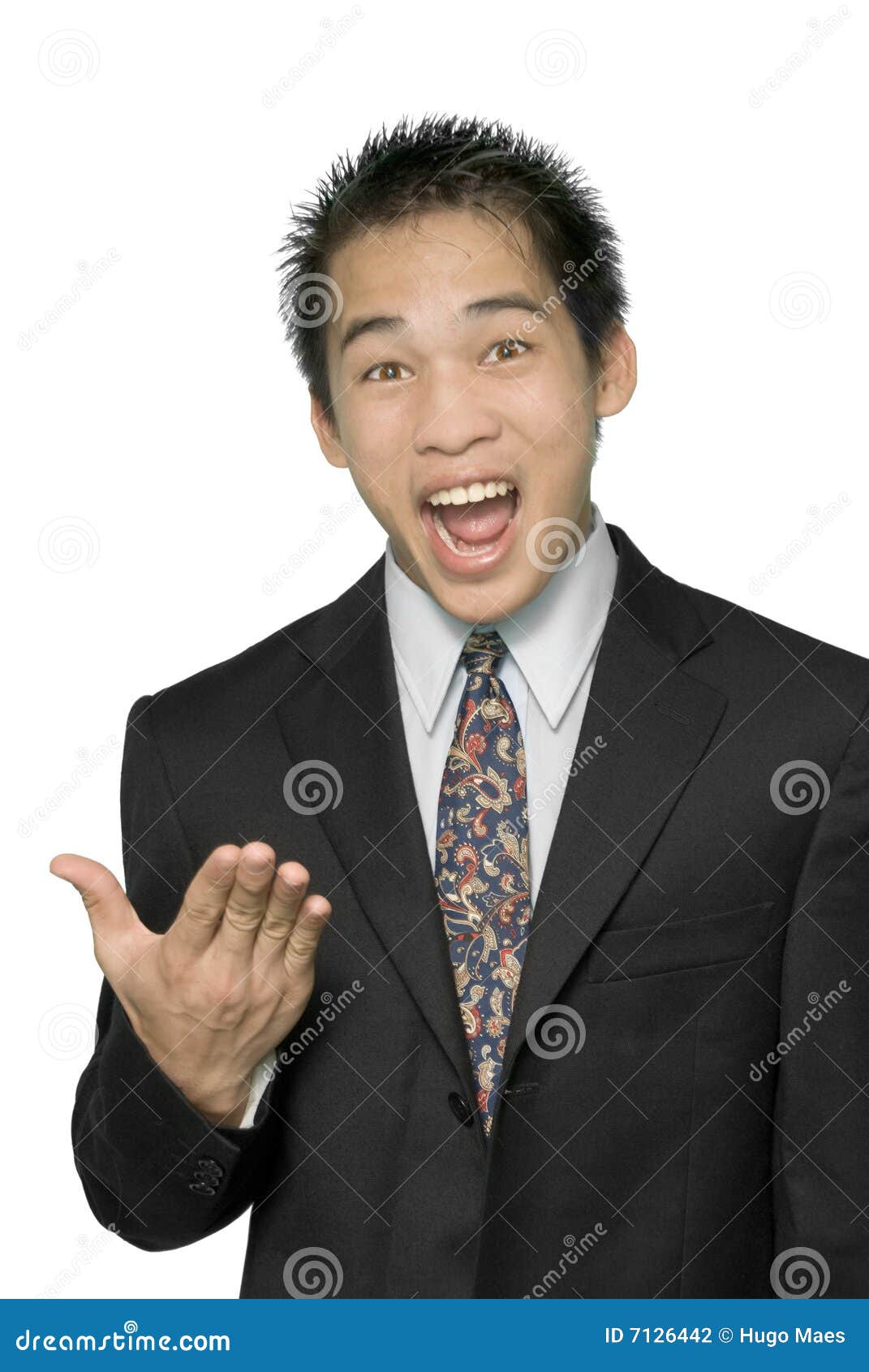 Convincing Asian salesman stock photo. Image of expression - 7126442