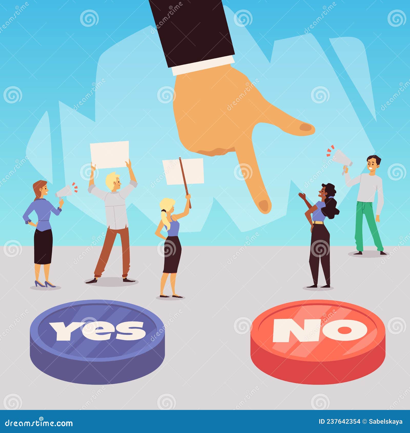Convincing and Influence on Choice or Decision Flat Vector Illustration ...