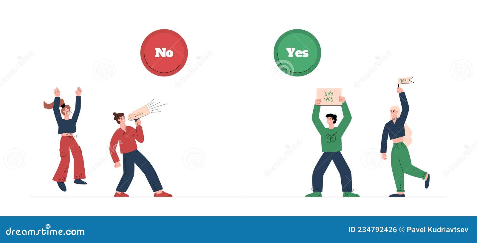 Convincing and Persuasion, Solution Process, Flat Vector Illustration ...