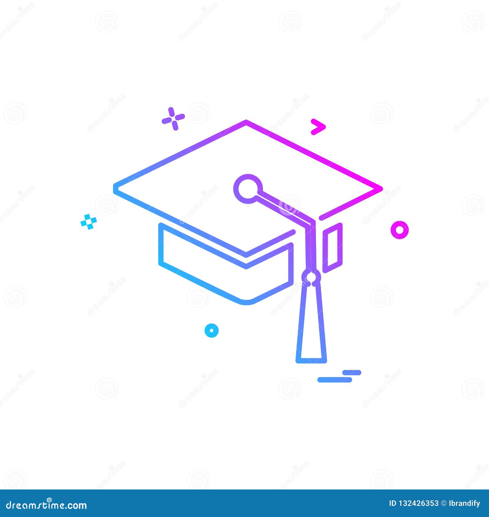 Convocation Cap Icon Design Vector Stock Vector - Illustration of line ...